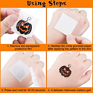 Grehge eces Halloween Temporary Tattoos Stickers 6 Sheets Halloween Themed Tattoos Body Sticker 24 Styles Halloween Party Waterproof Stickers for Halloween Party Favor Decor