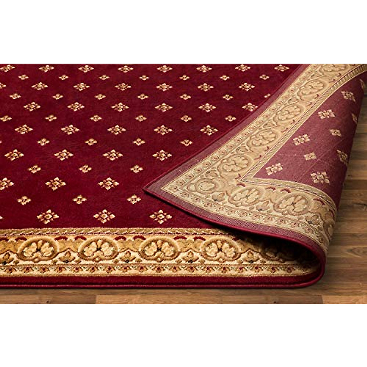 Noble Palace Red French European Formal Traditional Rug ( 2'3" x 7'3" Runner ) Easy to Clean Stain Fade Resistant Shed Free Modern Contemporary Floral Transitional Soft Living Dining Room Rug