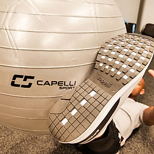 Capelli Sport Exercise Ball for Yoga, Balance Ball, Pilates, Anti Burst Slip Resistant, Quick Pump, Silver, 65 cm, Large (CSEF-1019)