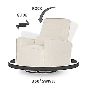 Evolur Holland Upholstered Plush Seating Glider Swivel, Glider Chair for Nursery in Thunder, Modern Nursery Glider, Tool-Free Assembly, Easy to Clean, Environmentally Conscious Glider