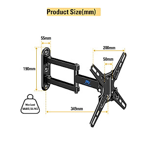 Mounting Dream UL Listed TV Mount Swivel and Tilt for Most 13-42 Inch TVs, Full Motion TV Wall Mount Bracket with Articulating Arm, Max VESA 200x200mm, Loading 50 lbs, MD2465