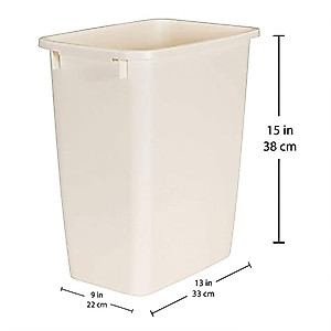 Rubbermaid 21 Quart Traditional Kitchen, Bathroom, and Office Rectangular Plastic Open Wastebasket Trash Can, Bisque (4 Pack)