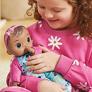 Baby Alive Soft ‘n Cute Doll, Brown Hair, 11-Inch, Washable, 18 Months and Up, Teether Accessory
