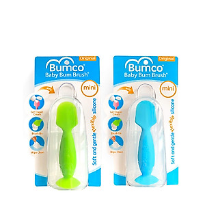 Bumco Mini Diaper Cream Spatula with Case (2-Pack) - BPA-Free Butt Spatula Baby, Soft Diaper Spatula, Diaper Cream Applicator, Mom-Invented Baby Must Haves, Diaper Bag Essentials, Butt Paste Spatula