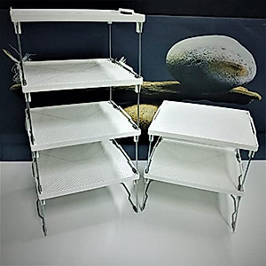 ums Plastic Kitchen Cabinet Shelf organizer- stackable, useable for your spice, fridge, shelf, freezer, pantry (28X30 cm) (Pack of 2)