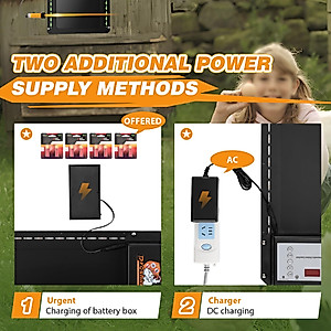 Proshine Solar Chicken Door Automatic Chicken Coop Door with Timer&Light Sensor Remote Controllers Solar Panel 5 Dry Batteries