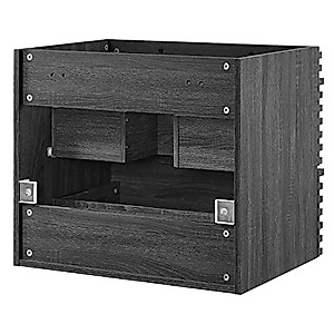 Modway Render 23.5" MDF Wood Wall-Mount Bathroom Vanity Cabinet in Charcoal