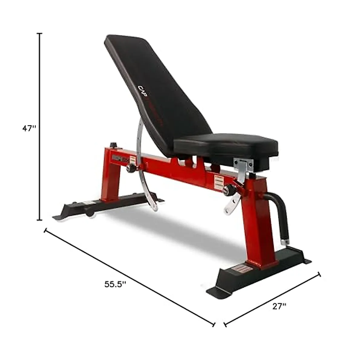 CAP Barbell Deluxe Utility Weight Bench, Red (FM-CS804DX-RD)