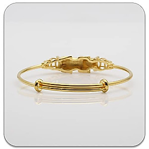 PEAS 18K Gold Plated Jewelry Feng Shui Pi Xiu Bracelet Adjustable Cuff Bracelet