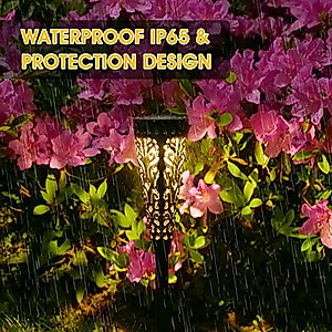 Solar Pathway Lights,8 Pack Solar Lights Outdoor Waterproof,Dusk to Dawn Up to 12 Hrs Solar Powered Outdoor Pathway Garden Lights Auto On/Off, LED Landscape Lighting Decorative for Walkway Patio Yard