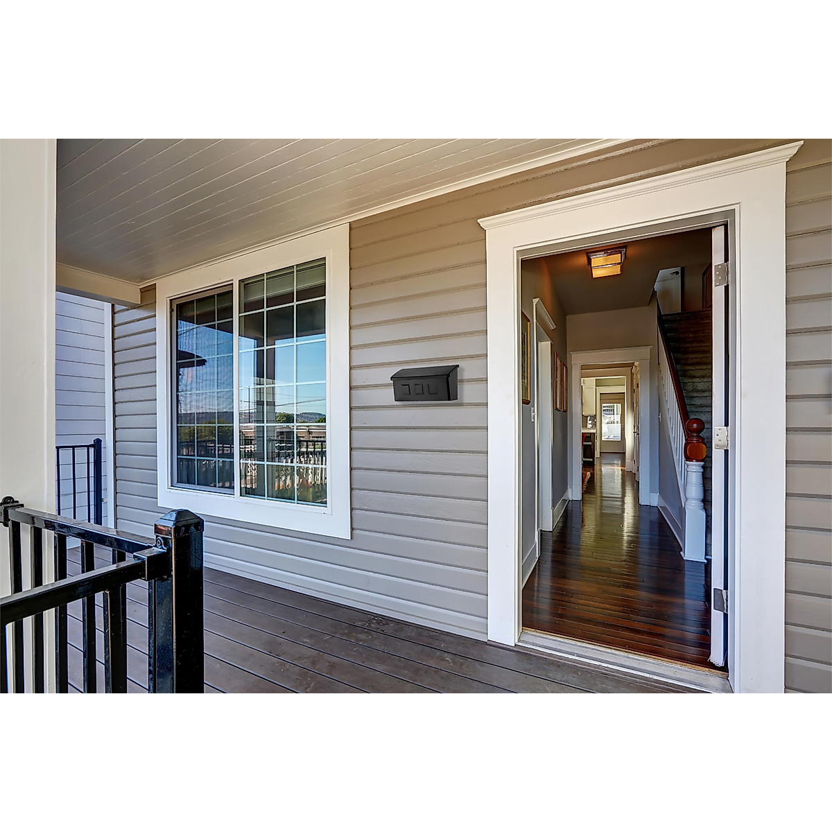 Architectural Mailboxes Wayland Galvanized Steel Wall Mount Mailbox, 2689B-10, Black, Small Capacity