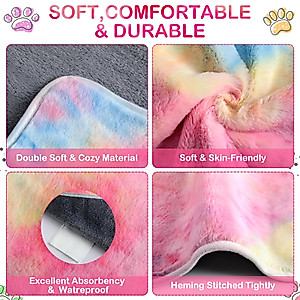 4 Pcs Waterproof Guinea Pig Blankets Washable Small Animal Fleece Bedding Absorbent Guinea Pig Cage Liners Reusable Pet Pee Pad Sleep Mat Pad Cover for Hamster Ferret (Tie Dye Pattern,24 x 16 Inch)