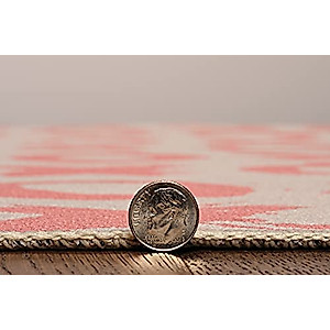 Linon Home Decor Products The Anywhere Washable Rug Boden Ivory & Pink 3' X 5' Accent Rug