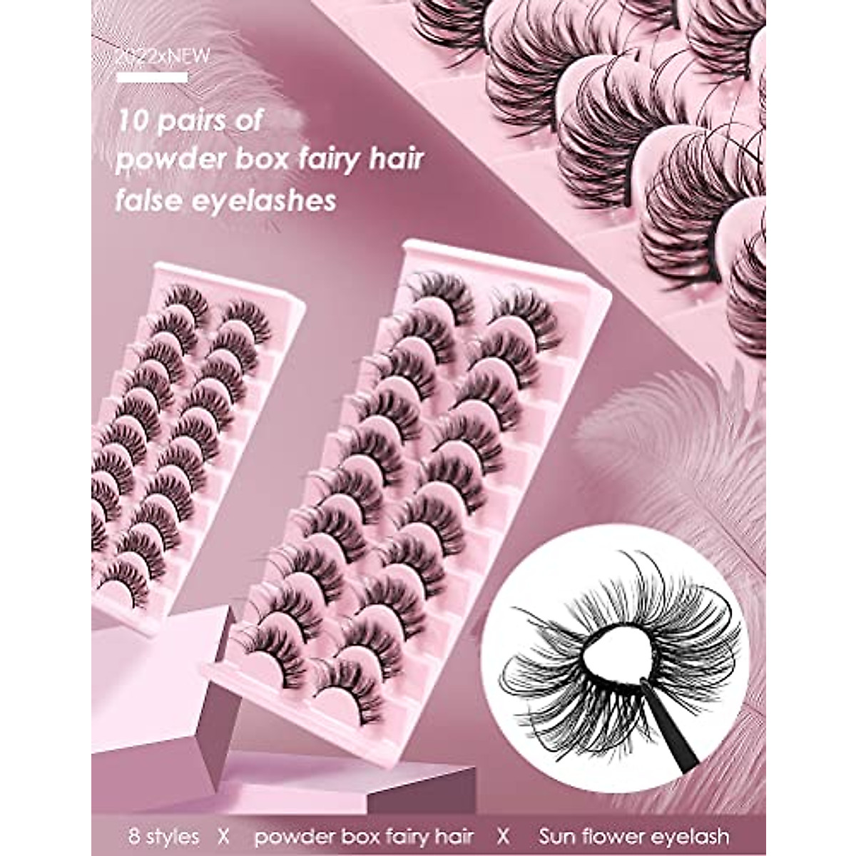NEW 10Pairs Mink Eyelashes 100% Handmade 3D Mink Lashes Full Strip Lashes Soft False Eyelashes Makeup Lashes (XZ-05)