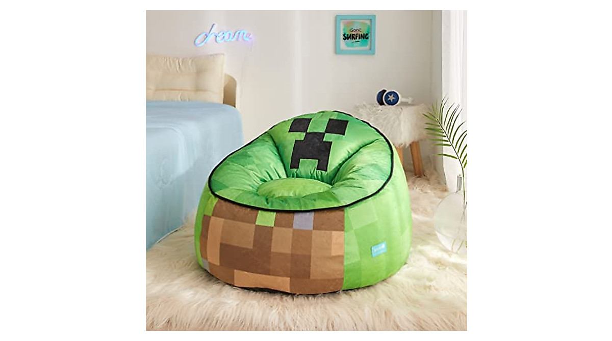 Minecraft Hillside Bean Bag Chair for Kids | Comfortable & Portable