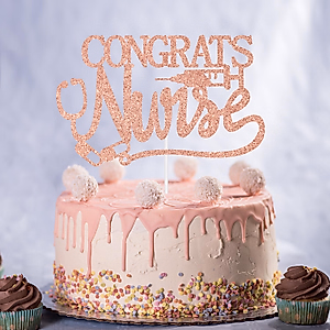 Congrats Nurse Cake Topper, Future Nurse/Congrats RN BSN FNP LPN Cake Decor, Class of 2025 Nursing School Survivor Graduation Party Decorations