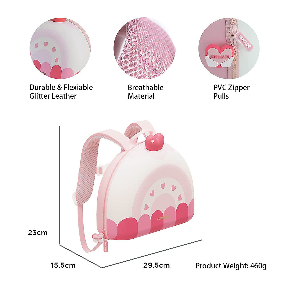 Zoy zoii Kids Backpack for Girl, Cute Roll Cake Toddler Backpack Gift, Children Preschool Mini Cacual Daypack Travel Bag for 2-5 Years