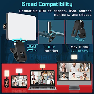 Eicaus 100 LED Rechargeable Selfie Phone Light with Clip,Camera Fill Light for Pictures,Video iPhone Light for Video Conferencing, Portable Light for influencers, Tiktok