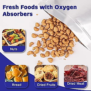 KitVacPak 1 Gallon Mylar Bags with 2000cc(30 Packets) Oxygen Absorbers,5 mil 30 Bags 10" x 14" Stand-Up Zipper Pouches Mylar Bags for Long Term  Food Storage