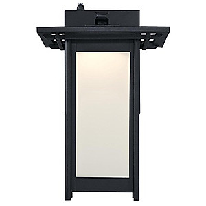 Westinghouse 6361100 Clarissa One-Light Led Outdoor Wall Fixture with Dusk to Dawn Sensor, Textured Black