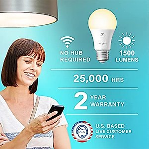 Sengled Smart Light Bulb, 100W Equivalent WiFi Light Bulb, 1500LM High Brightness Smart Bulbs That Work with Alexa Google, Dimmable A19 Soft White Alexa Light Bulb,CRI>90, No Hub Required, 4-Pack
