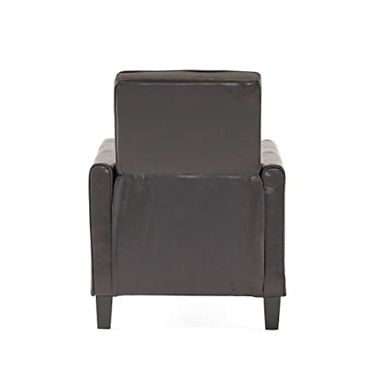 Great Deal Furniture Lucas Brown Leather Modern Sleek Recliner Club Chair