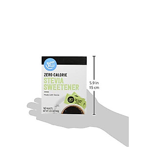 Amazon Brand - Happy Belly, Zero Calorie Stevia Sweetener powder, 140 Packet, 4.93 ounce (Pack of 1) (Previously Sugarly Sweet)