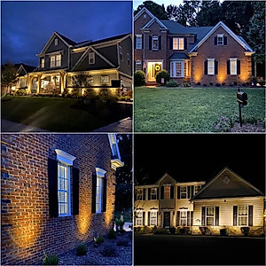 VENUS MANUFACTURING 2 Pack Low Voltage Wall Wash Lights 12V LED Landscape Lighting 18 Watt 600 Lumen Flag Light 2700K Warm White Metal Outdoor Spotlight Black Trees Light for Garden & Yard