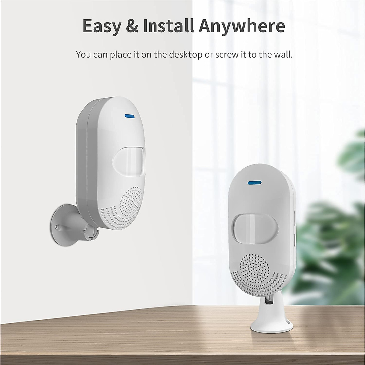 Smart Wi-Fi Motion Sensor Detector Alarm Wireless Home Security System, PIR Motion Detector Alarm Built in a Alarm Siren No Hub Required Smart Life App Control Compatible with Alexa & Google Home