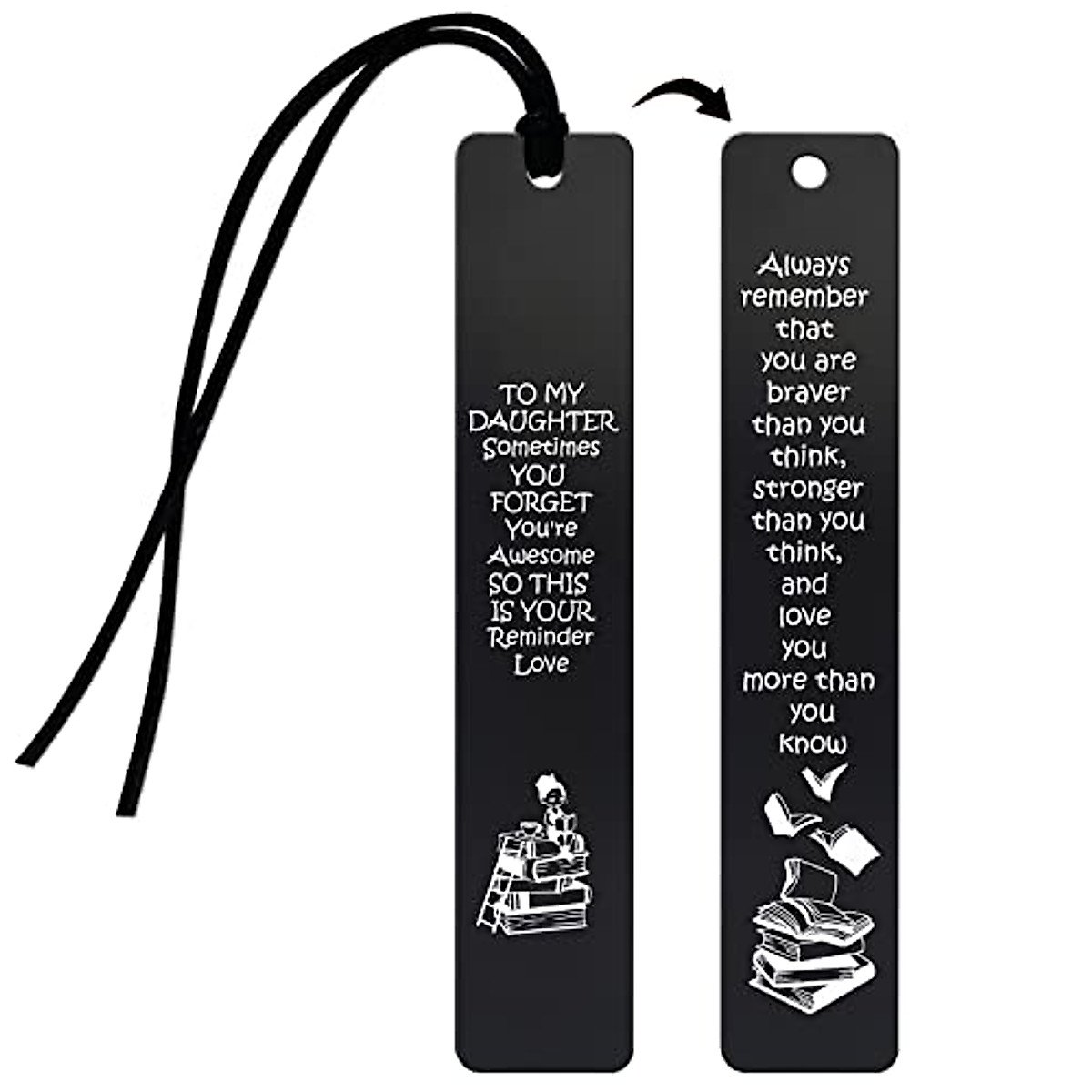 Inspirational Quotes Bookmarks (Double-Sided Engraving), Gifts for Daughter, Book Lover, Bookworm, Daughter Gifts from Mom and Dad-Ydbook10