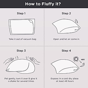 Bedsure King Size Pillows - King Pillows 2 Pack Hotel Quality, Firm Pillows King Size Set of 2 Supportive, Fluffy Pillow for Side and Back Sleeper