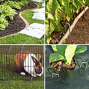 OK5STAR 200 Pack 12" Garden Stakes Pins,Heavy Duty Garden Landscape Staples Stakes Pins Galvanized Landscape Fabric Staples Sod Ground Staple for Anchoring Weed Barrier Fabric