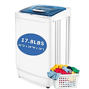 Nictemaw Portable Washing Machine, 17.8Lbs Capacity Full Automatic Portable Washer, 2.3 Cu.ft Portable Washer Dryer Combo with 8 Cycles, LED Display, Drain Pump for Apartment, Dorm, RV
