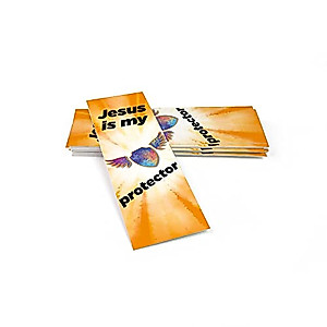 Jesus is My Protector, Psalm 18:2, Bulk Pack of 25 Christian Bookmarks for Kids, Childrens Bible Verse Book Markers, Sunday School Prizes with Memory Verses, Scripture Gifts for Kids & Youth