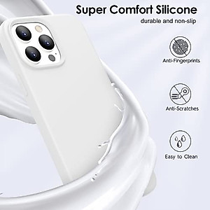 HAEWON Silicone Magnetic Case for iPhone 14 Pro Max, Compatible with Magsafe, Comfort Phone Cover with Microfiber Lining [MIL-Grade Drop Protection] for iPhone 14 Pro Max 6.7" (White)