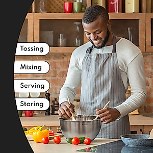 Belwares Mixing Bowls with Lids Set - Nesting Bowls with Graters, Handle, Pour Spout, Airtight Lids - Stainless Steel Non-Slip Mixing Bowl for Cooking, Baking, Prepping, Food Storage (Set of 3)