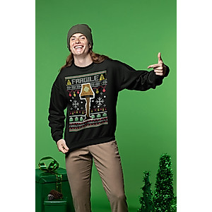 Wild Bobby Fragile Leg Lamp Christmas Story Funny Xmas Ugly Christmas Sweater Unisex Crewneck Sweatshirt, Black, X-Large