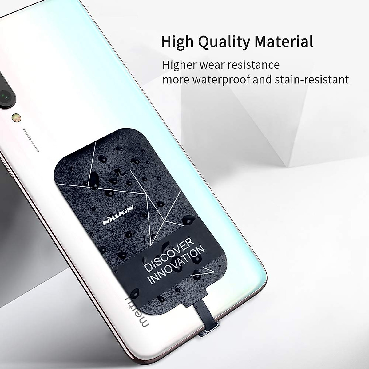 Nillkin Qi Receiver USB C, Thin Wireless Charging Receiver, Type C Wireless Charger Receiver for Galaxy Note 8 Pro/A50/A70/A10s/Xiaomi Note 8/Huawei P30 and Other Type-C Android Phones(Long Version)