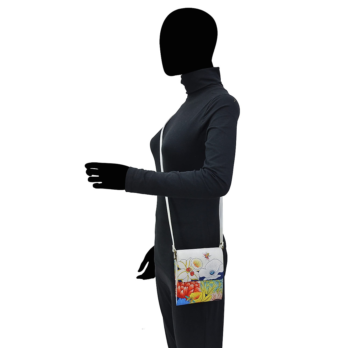 Anna by Anuschka Women’s Hand-Painted Genuine Leather Flap Organizer - Floral Melody