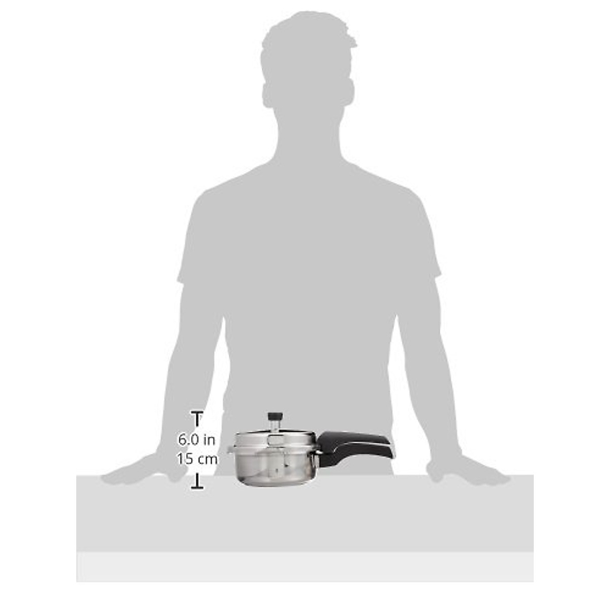 Prestige Deluxe Alpha Stainless Steel Pressure Cooker, 2 Liters/2.11 Quarts