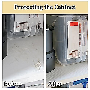 Shelf Liner, wohomuke 24 inch x 20 ft Shelf Liners for Kitchen cabinets nonstick Shelf Lining Drawer Mats EVA Protector for Cupboard (Clear Stripe,24 inch x 20 ft)