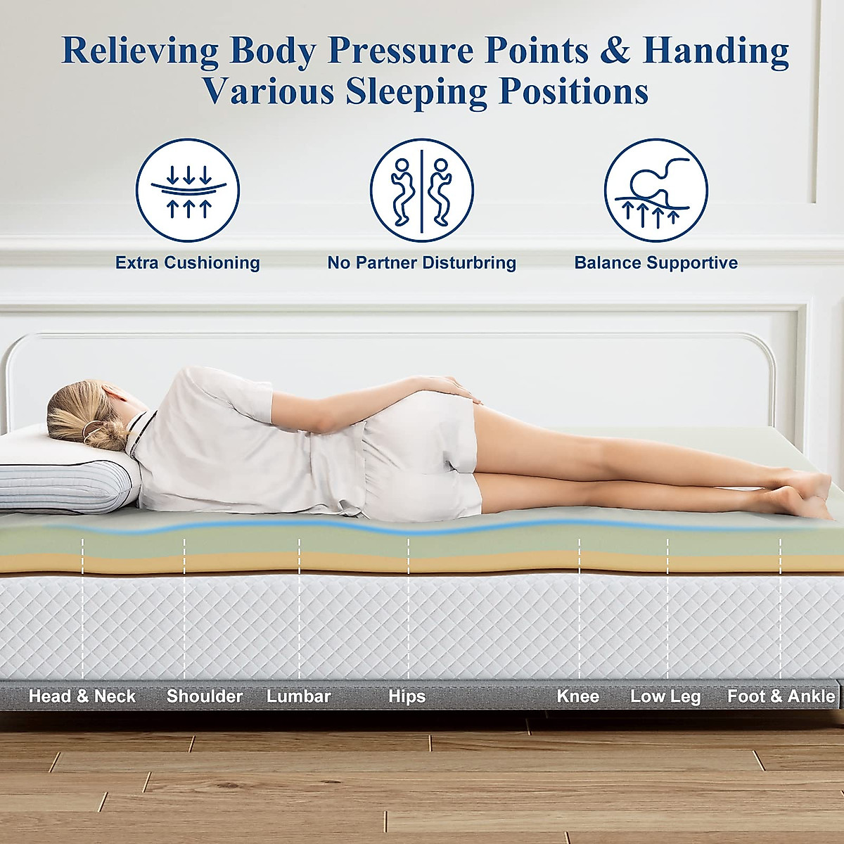 Maxzzz 2 Inch Mattress Topper King Memory Foam, Firm Bed Foam Mattress Topper with Remover Soft Cover, High Density Memory Foam Mattress Pad, Certipur-Us & Oeko-Tex Certified