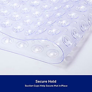 Kenney Microban Protected Bubble Bath Mat, 30.75" L x 15.25" W, Clear