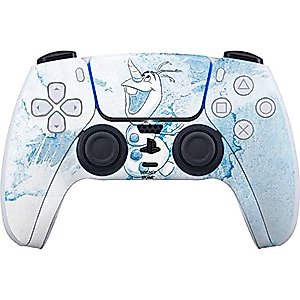 Skinit Decal Gaming Skin Compatible with PS5 and Compatible with PS5 Digital Edition DualSense Controller - Officially Licensed Disney Frozen Olaf Design