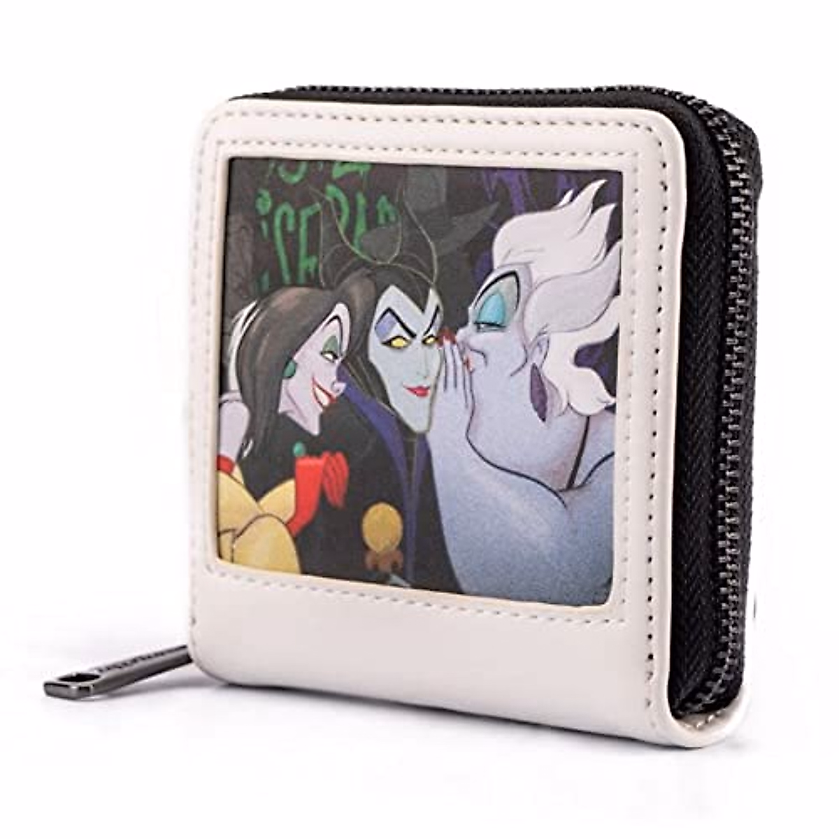 Loungefly Disney Villains Club Polaroid Zip-Around Faux Leather Wallet,Lightweight, Villains Club One Size