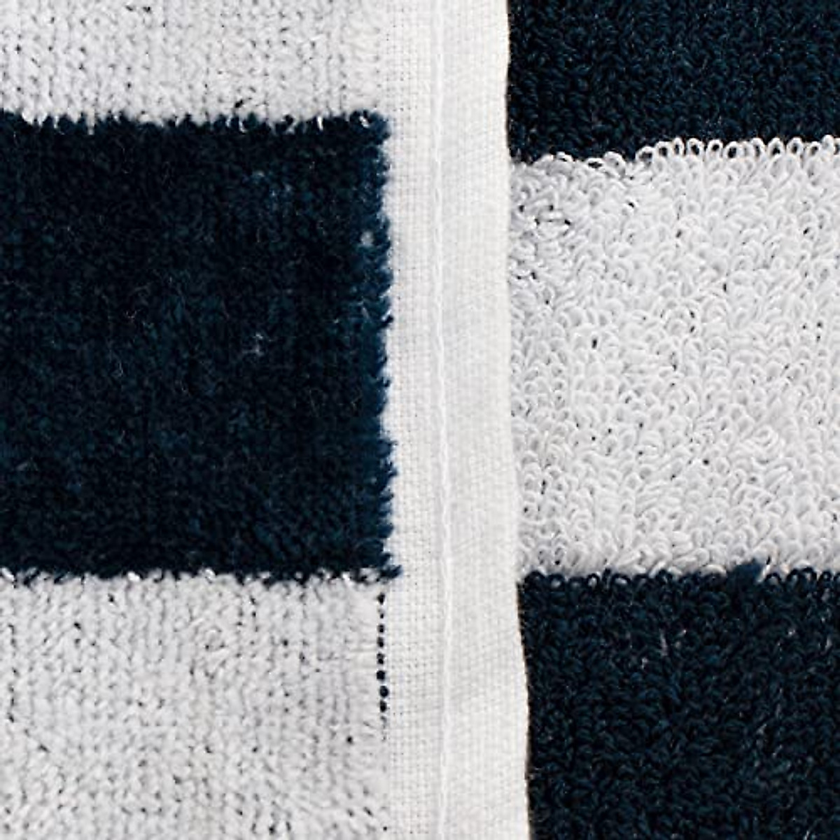 SUPERIOR 100% Egyptian Cotton, 450 GSM, Yacht Club Oversized Beach Towel (Set of 2) 34”x 64”, 2-Ply, High Absorbency Nautical Striped Anchor Pattern