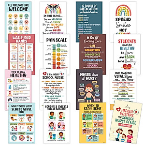 Decorably 15 Health Posters for School Nurse Office Decorations, 11x17in Matte-Laminated Educational Health Office Decor
