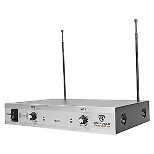 Rockville RWM1202VH VHF Wireless Dual HandHeld Microphone System/Metal Receiver