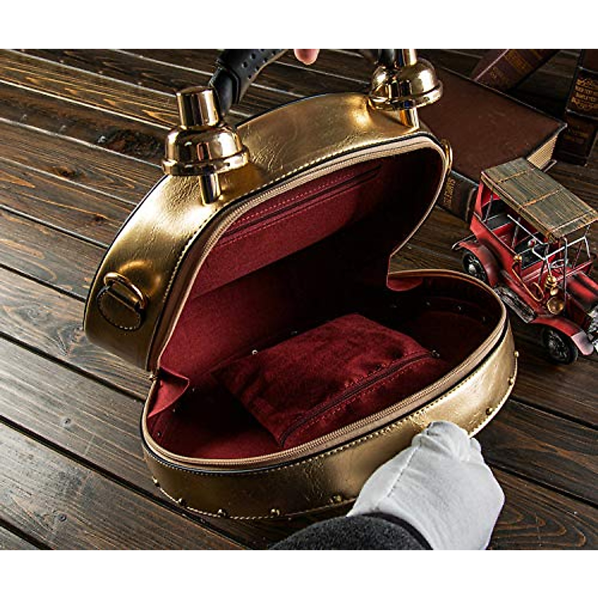 Pu Leather Handbags Fashion Real Clock Shoulder Bag Casual Women Evening Crossbody Bags,Retro Vintage Steampunk Female Messenger Bags for Women Girls (B)