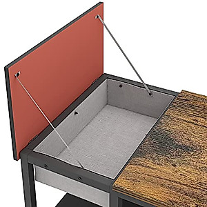KAVFOCOY Simple Style Computer Desk with Storage Shelves Study Writing Table for Home Office Easy Assembly 55inch Rustic Brown